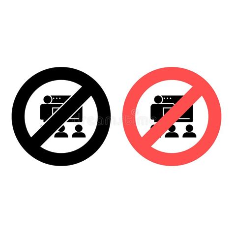 No Class Education Icon Simple Glyph Flat Vector Of Business Ban
