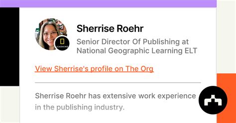 Sherrise Roehr Senior Director Of Publishing At National Geographic