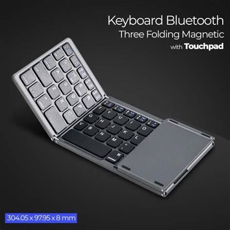 Jual Wireless Bluetooth Foldable Keyboard Touchpad Lipat 3 Keyboard Only Shopee Indonesia