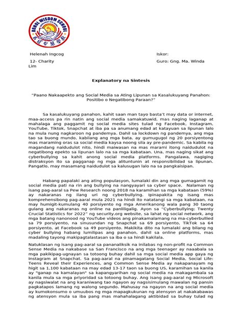 Argumentative Essay Social Media Pdf