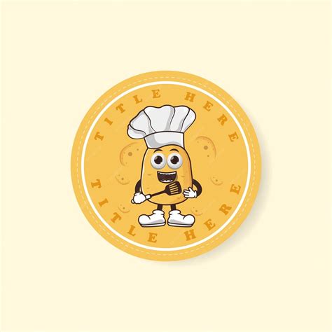 Ilustração De Um Rótulo De Batata Usando Um Chapéu De Chef Adequado