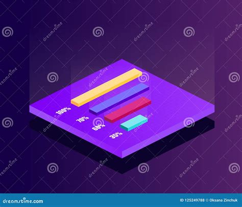 Isometric Chart Business Data Finance Chart Report Information Data Statisticwith Per Cent