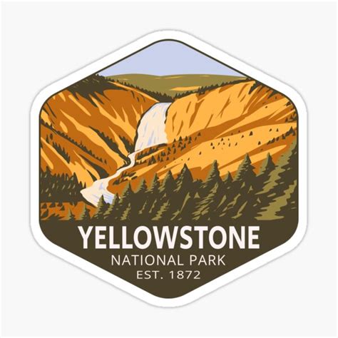 Lower Yellowstone Falls In Yellowstone National Park Sticker For Sale