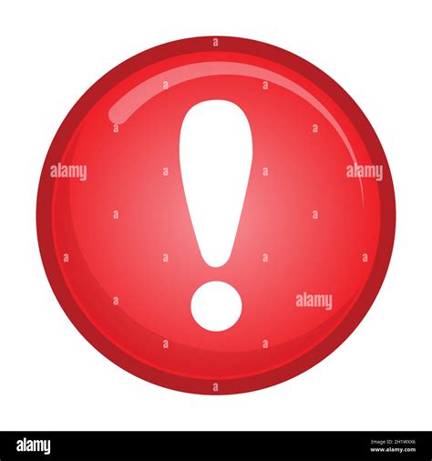 White Exclamation Mark On Red Circle Button Icon Vector For Graphic Design Logo Website