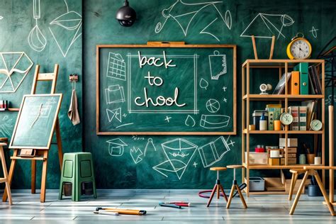 Back To School Backdrops Green Chalkboard Math Classroom Backdrop Gq3