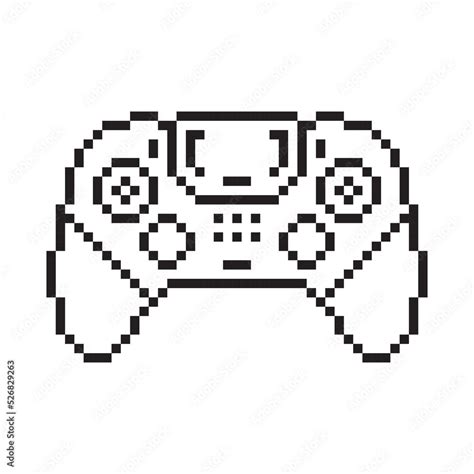 Video Game Controller Vector Illustration Gamepad Sign Pixel Art Style
