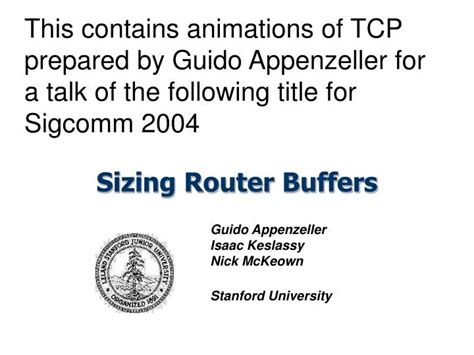 PPT Sizing Router Buffers PowerPoint Presentation Free Download ID