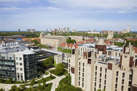 University Of Chicago Campus Stock Image Image Of Aerial Lake 19456007