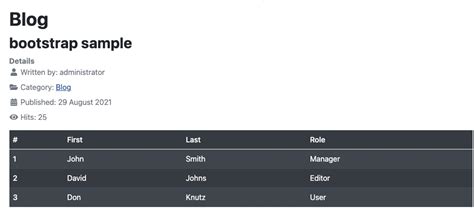 Using Bootstrap In Joomla Tables InMotion Hosting Using Bootstrap In Joomla Tables InMotion Hosting