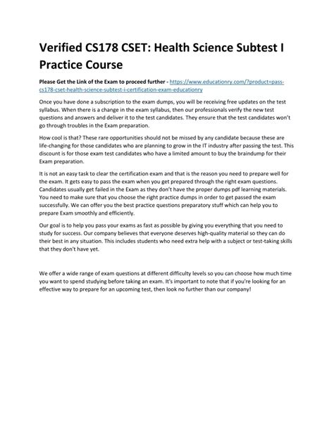 Ppt Cs178 Cset Health Science Subtest I Powerpoint Presentation Free Download Id 12180061