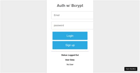 Authorization And Bcrypt Codesandbox
