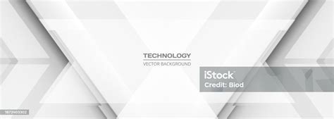 와이드 3d 흰색과 회색 추상 기술 배경입니다 벡터 일러스트 레이 션 기하학적 배너 디자인 0명에 대한 스톡 벡터 아트 및 기타 이미지 Istock