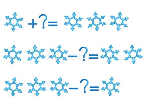 Action Relationship Of Addition And Subtraction Examples With Snowflakes Stock Vector