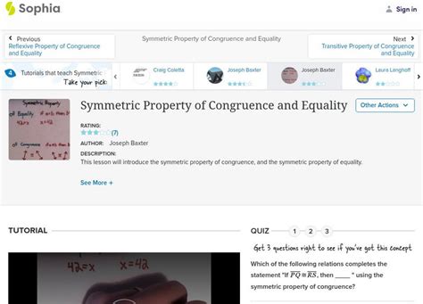 Sophia Symmetric Property Of Congruence And Equality 5 Instructional Video For 9th 10th