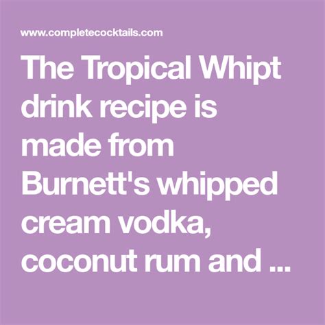 Burnetts Vodka Whipped Cream At Charles Mattingly Blog