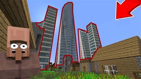 ОТКУДА ВЗЯЛИСЬ ЭТИ НЕБОСКРЕБЫ В ДЕРЕВНЕ ЖИТЕЛЕЙ В МАЙНКРАФТ 100 троллинг ловушка Minecraft