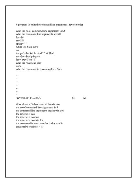 linux shell programs partb pdf command line interface operating system technology
