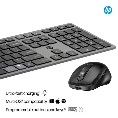 Hp 725 Multi Device Rechargeable Wireless Keyboard And Mice Set