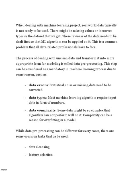 Data Pre Processing Python For Beginner Pdf Machine Learning