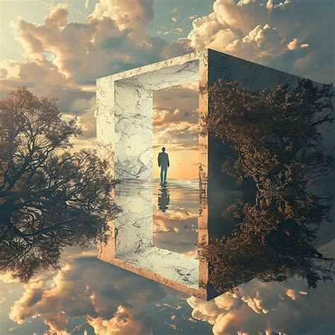 3d Rendered Photo Of Create A Surreal Scene Combine Elements From