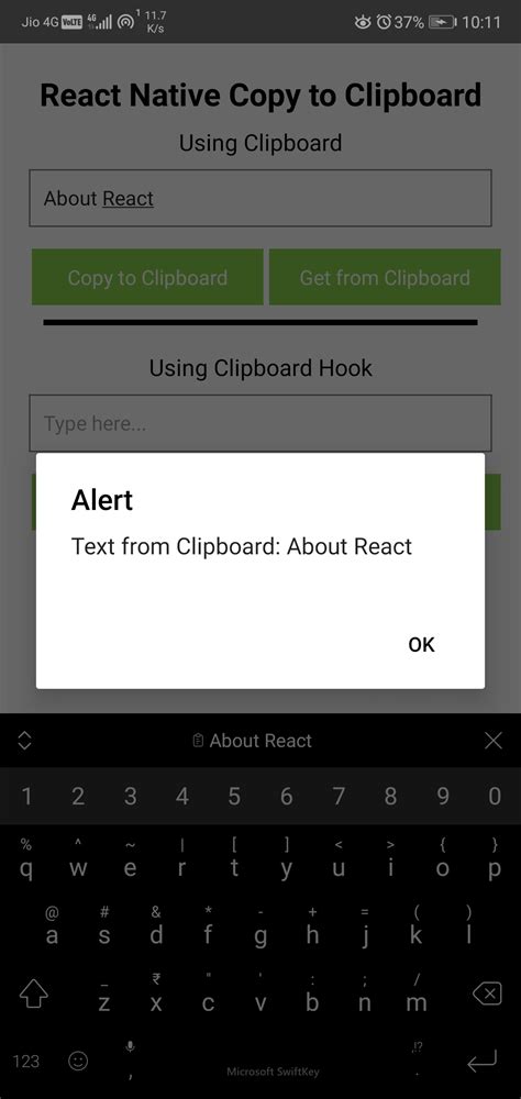 Example Of React Native Copy To Clipboard About React