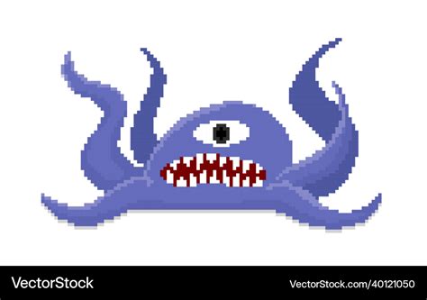 Pixel Art Of Computer Virus Royalty Free Vector Image