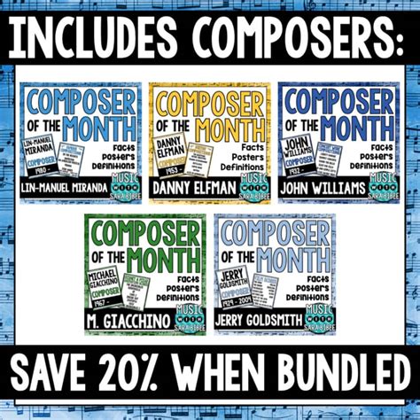 Music Composer Of The Month Movie Composers Bundle By Music With Sara Bibee