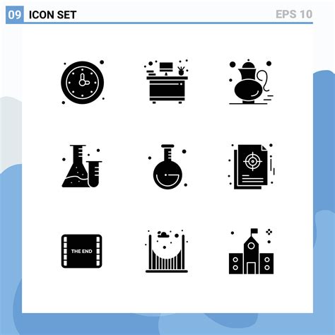Conjunto De 9 9 Moderno Ui íconos Símbolos Señales Para Colegio