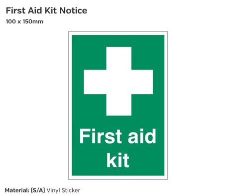 First Aid Kit Notice 100 X 150mm Vinyl Sticker Mileta Signs And