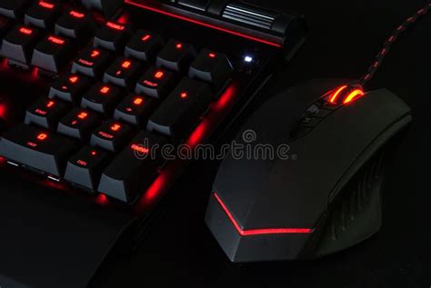 Gaming Keyboard With Lights And Mouse Stock Photo Image Of Black Mouse 132767196