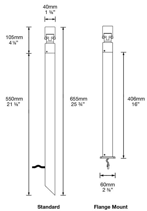 Cube Pole Spot Cps L Product Diagram Hunza Outdoor Lighting