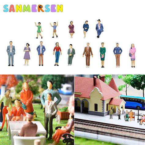 Diy 수지 피규어 모델 키트 컬러 페인트 스탠딩 시트 포즈 미니어처 사람들 기차 빌딩 모델 1 87 Ho 스케일 50 개 100 개 건축 및 건설 장난감
