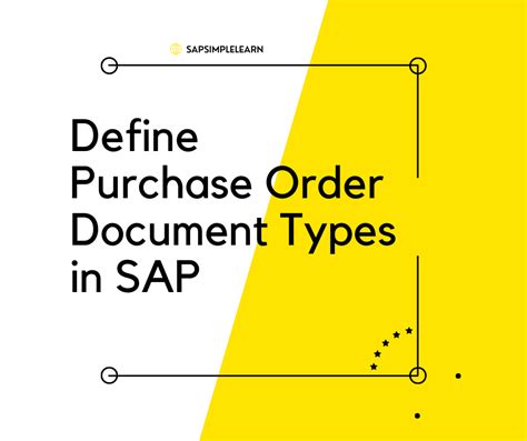 Define Purchase Order Document Types In Sap