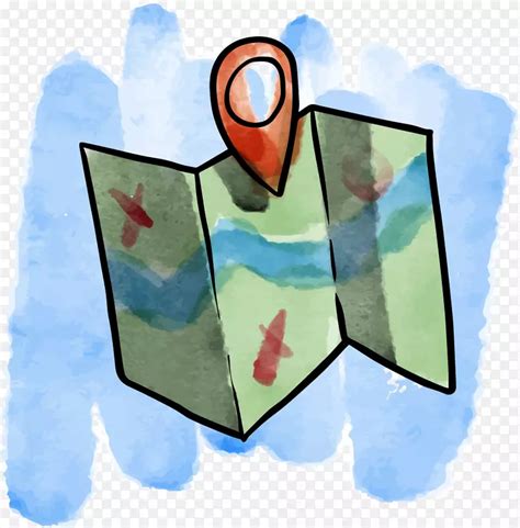 水彩精美折纸地图坐标PNG图片素材下载 图片编号yemdxpey 免抠素材网