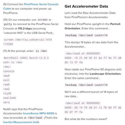 Pinephones Accelerometer Appears As Devimu0 On Apache Nuttx Rtos