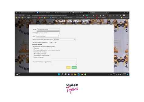 Styling A Survey Form Using Css Css Projects Scaler Topics