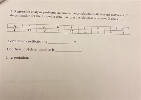 Solved 2 Regression Analysis Problem Determine The Chegg Com
