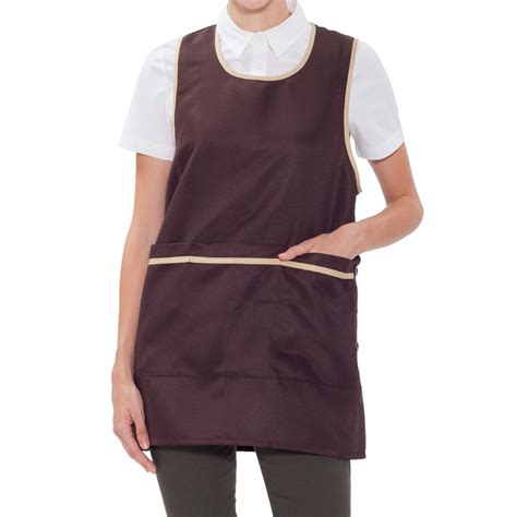 At622 원피스형 폴리 앞치마 브라운 밤색 손님용 주방 서빙 카페 홀 에이프런 유니폼 1675754206 티마스터