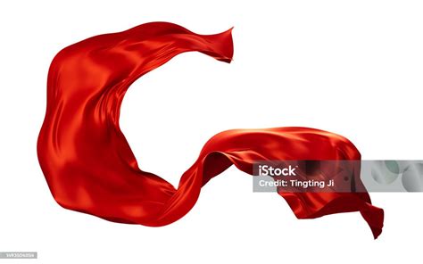 빨간 실크 직물 바람에 날아 다니는 빨간 천 소재 3d 렌더링 리본에 대한 스톡 사진 및 기타 이미지 리본 공중 직물 Istock