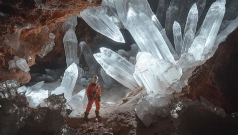Ai Generator Image Of Inside The World Largest Crystal Cave Stock