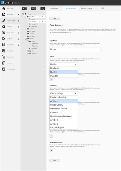 Cms User Interface Design High Fidelity Behance