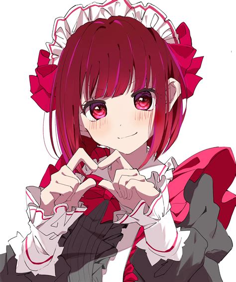 Safebooru 1girl Arima Kana Blush Bob Cut Closed Mouth Happy Heart Heart Hands Highres Inverted
