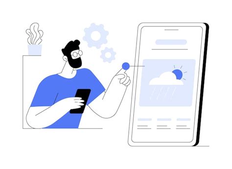 Premium Vector Weather App Abstract Concept Vector Illustration Man Checking Forecast With
