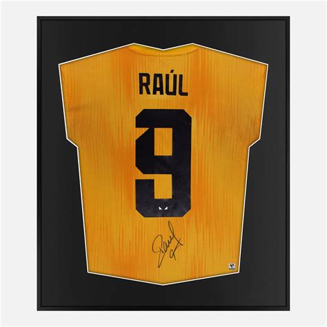 Framed Raúl Jiménez Signed Wolves Shirt Lite