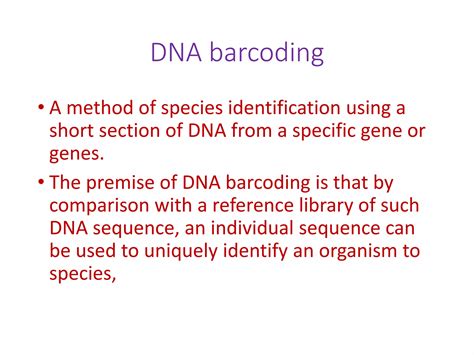 Dna Barcoding Introduction Pptx Genetics Science