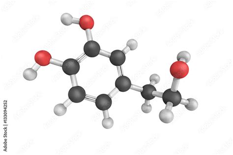 3d Structure Of Hydroxytyrosol A Type Of Phenolic Phytochemical Stock