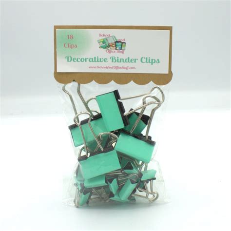 Mint Green Binder Clips School And Office Stuff