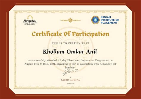 Omkar Khollam On Linkedin Iitbombay Abhyuday Placementpreparation Careergrowth Networking