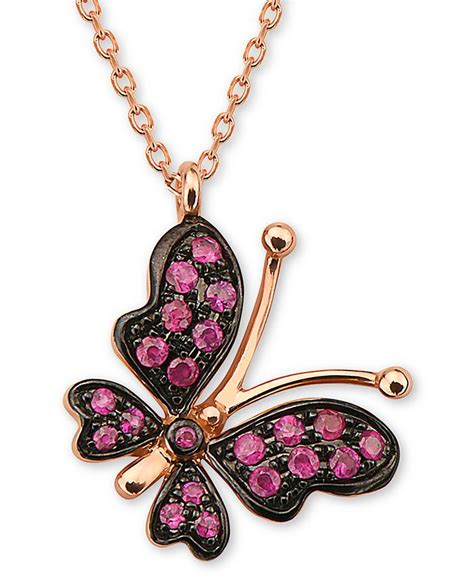 Effy Collection Effy® Ruby Butterfly 16 Pendant Necklace 1 6 Ct T W