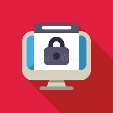 Computer Security Showing Padlock On Website For Protection Stock